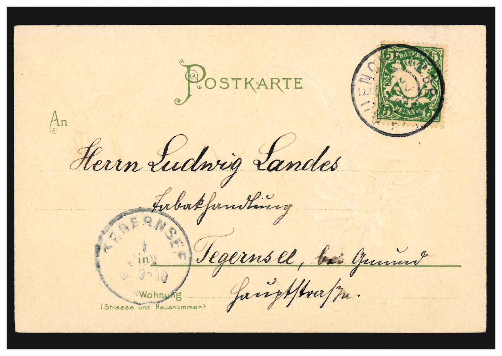Prägekarte Neujahr Gedicht Vierblättriges Kleeblatt, MÜNCHEN nach ...