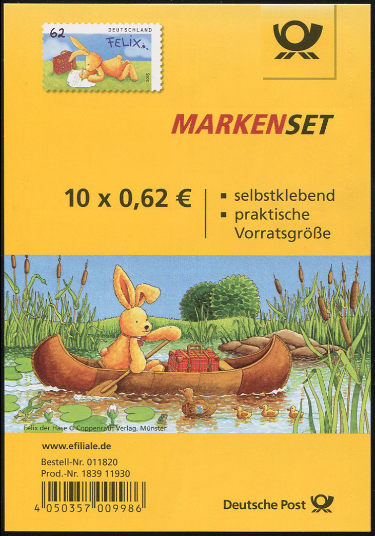 FB 46 Felix der Hase - Post von Felix, Folienblatt mit 10x3142 ...