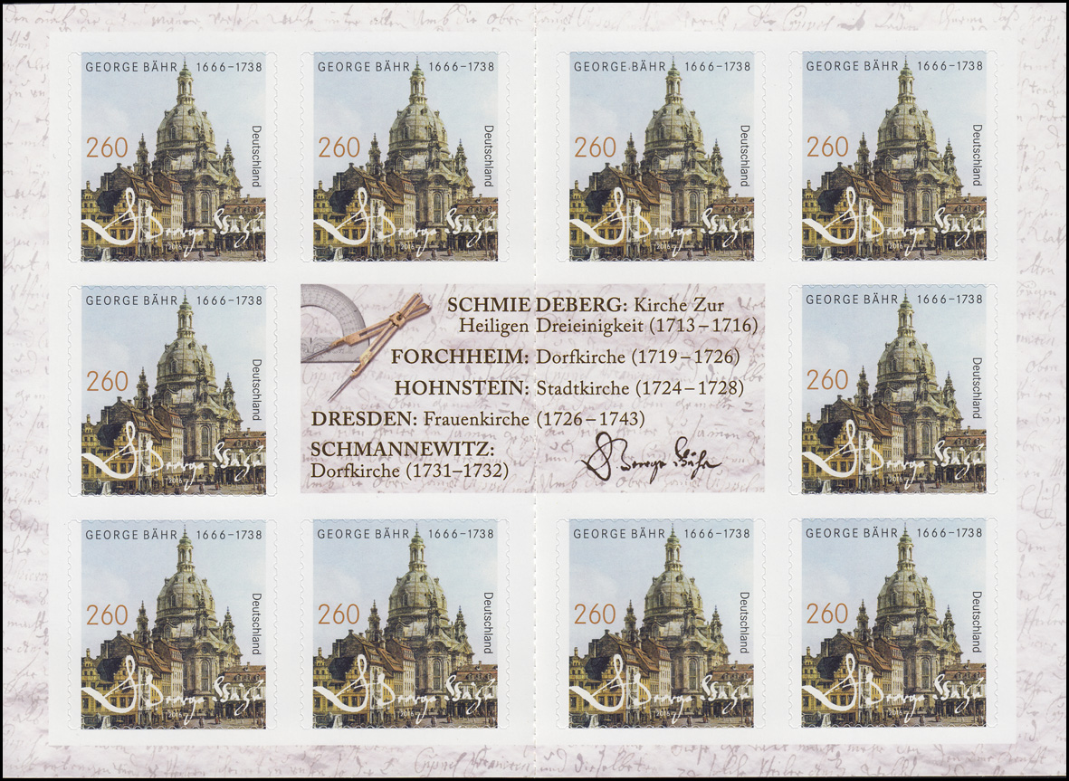 104 MH George Bähr: Frauenkirche Dresden, postfrisch ** · PHILMASTER