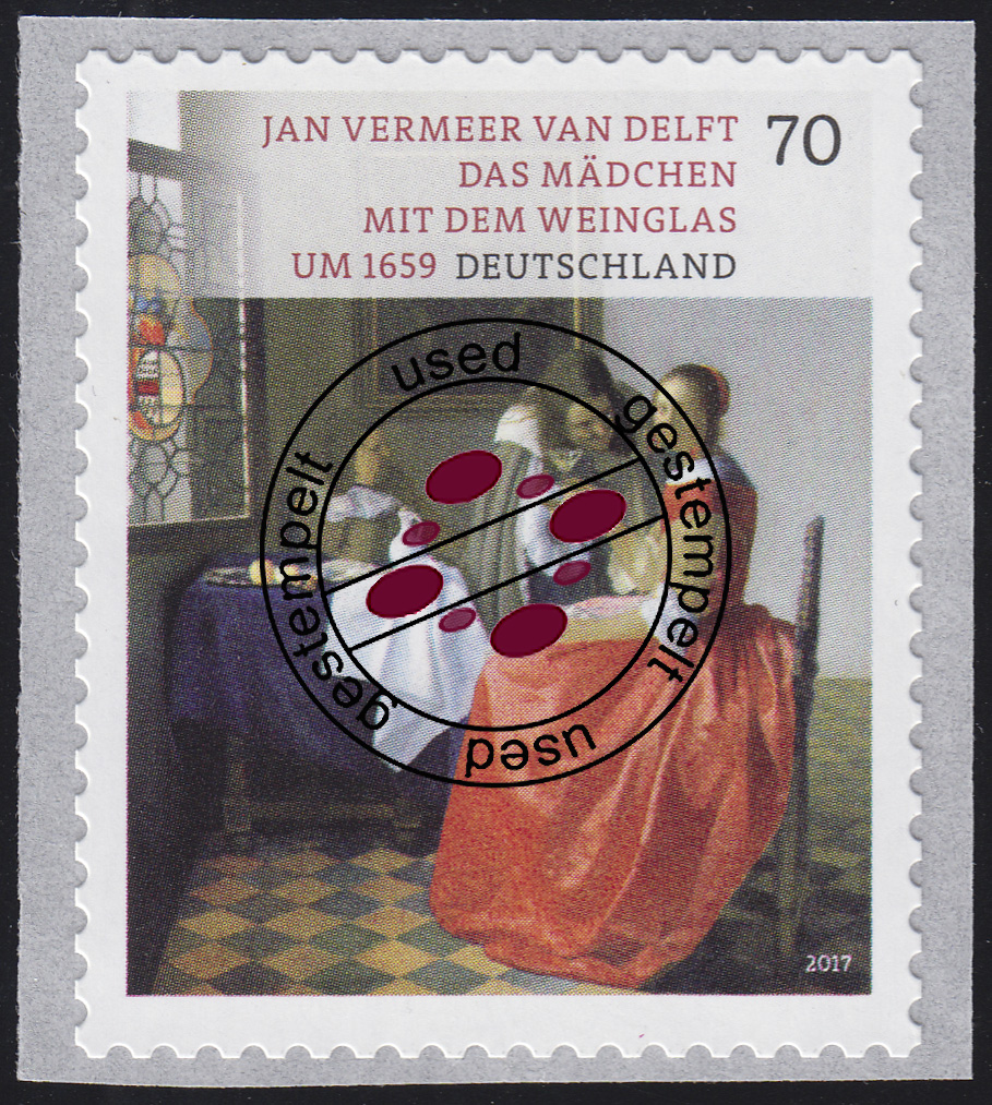 3280 Jan Vermeer van Delft - Mädchen mit Weinglas, selbstklebend O ...