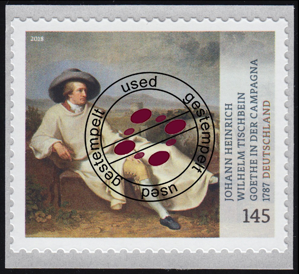 3397 Gemälde Goethe in der Campagna, selbstklebend O gestempelt ...