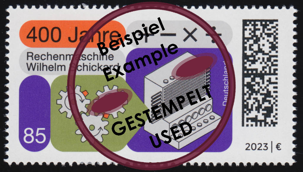 3786 Rechenmaschine von Wilhelm Schickard, O gestempelt · PHILMASTER